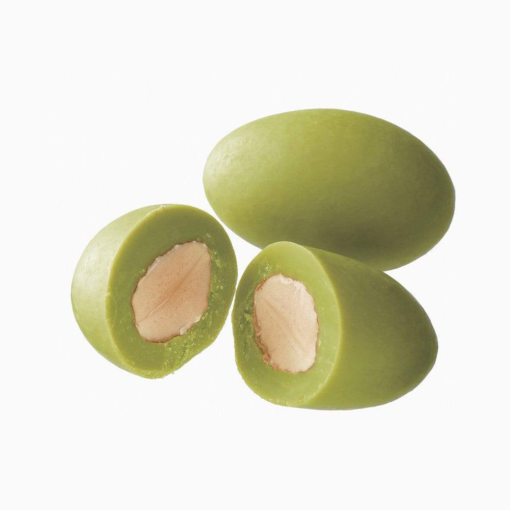 Matcha Chocolate Covered Almonds. Green Tea Chocolate Covered Almonds.