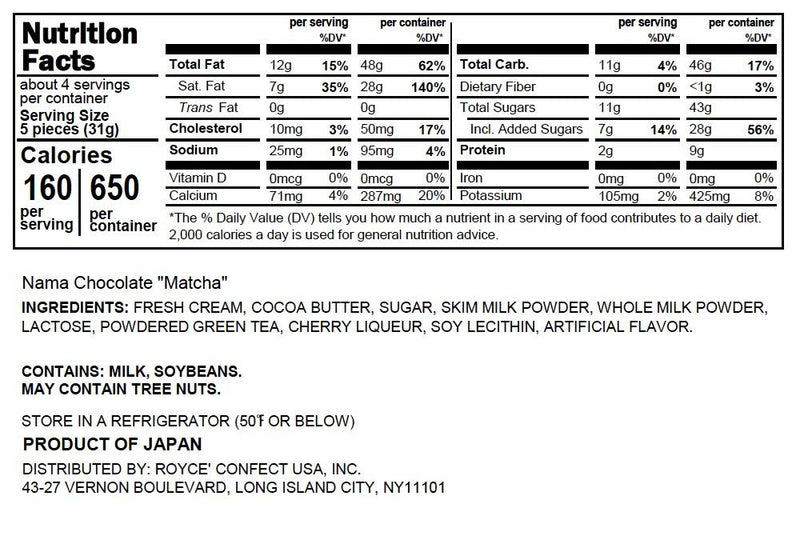 ROYCE' Nama Matcha: Luxurious Green Tea Chocolate