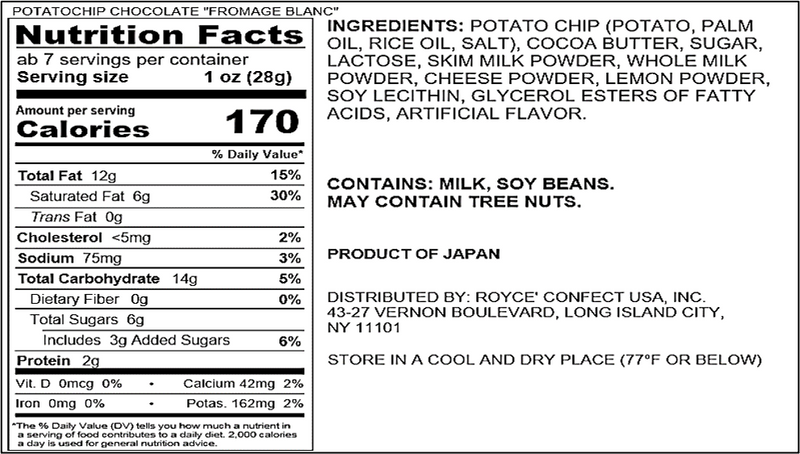 Chocolate Covered Potato Chips - Potatochip Chocolate "Fromage Blanc"